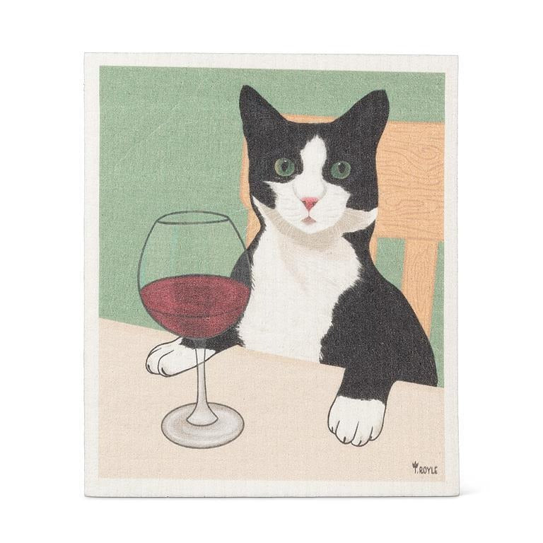 Swedish Dishcloth | Cat With Wine – Pick-it-Fence Pembroke